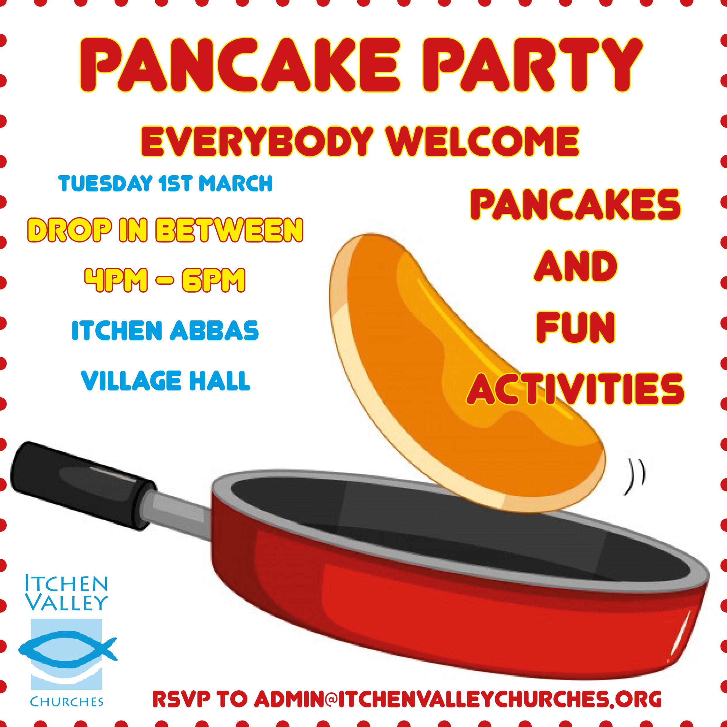 Pancake Party – Tuesday 1st March – Itchen Abbas Village Hall | Itchen ...